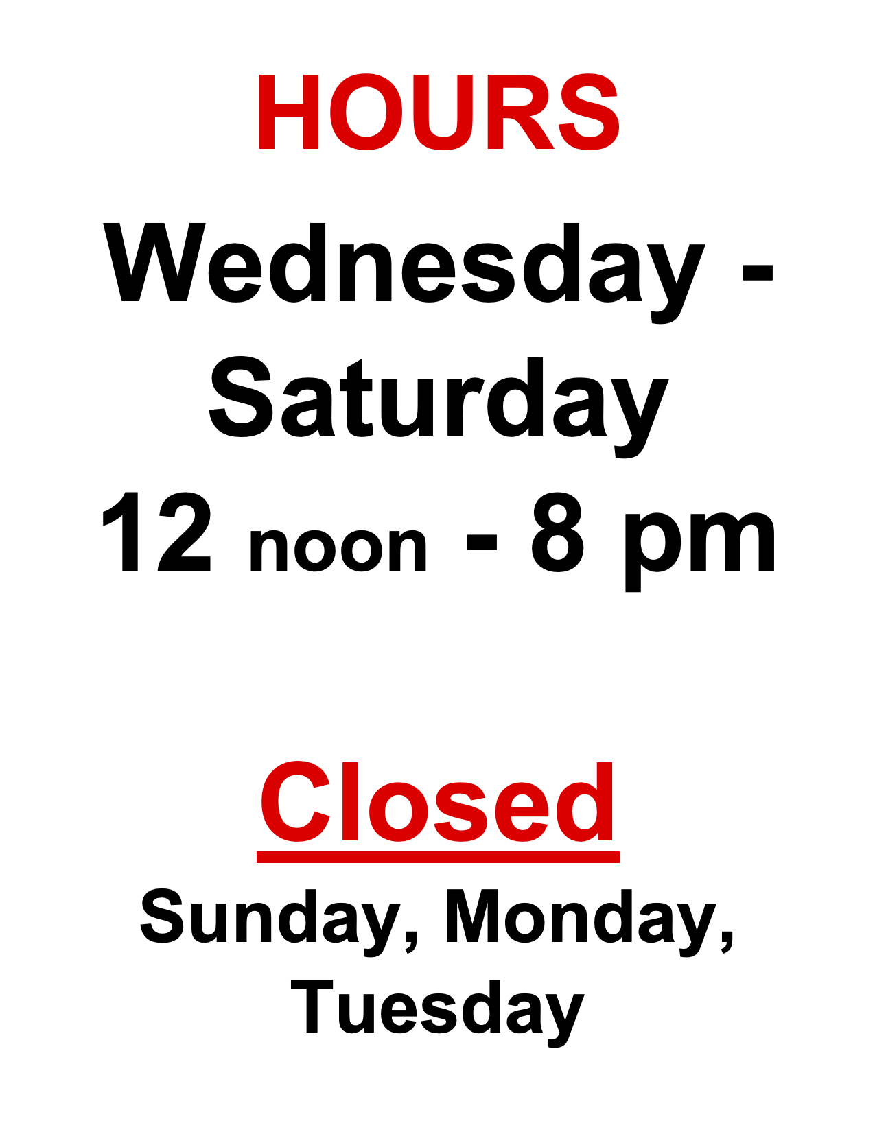 Hours of Operation – Rainbow Bistro OKC